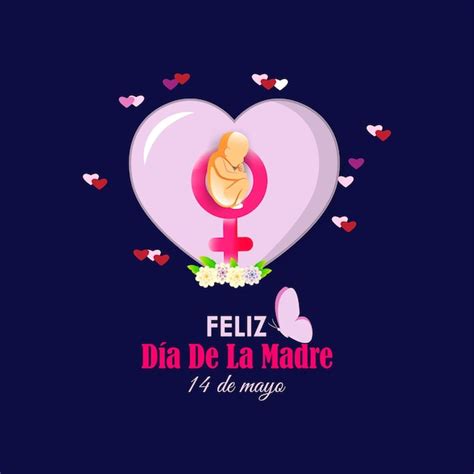 스페인어 소셜 미디어 스토리 피드 모형 템플릿에서 해피 어머니의 날을 벡터 그림 프리미엄 벡터