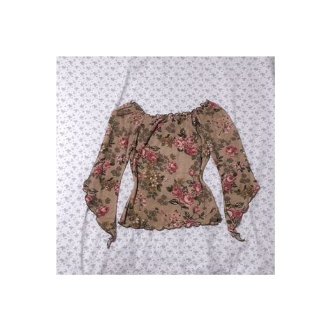 일본빈티지 오프숄더 리본 플라워 언발소매 롱슬리브 그런지페어리모리걸룩 후루츠패밀리