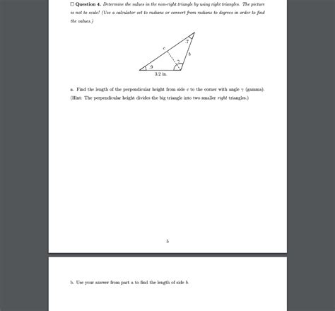 Solved Question 4 Determine The Values In The Non Right Chegg Com