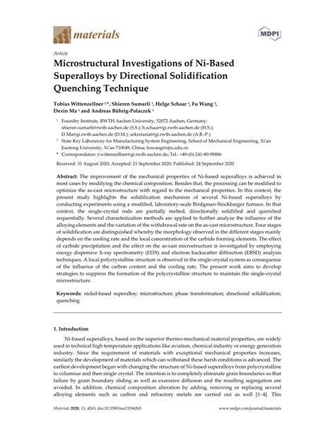 Pdf Microstructural Investigations Of Ni Based Superalloys By