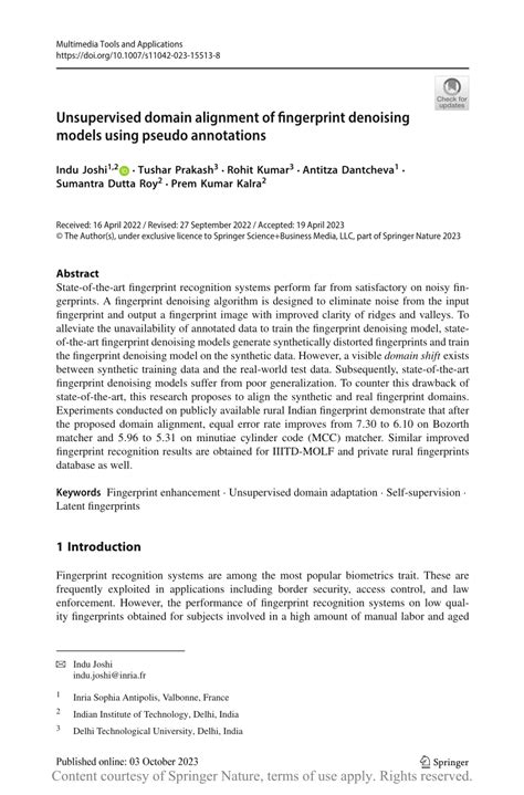 Unsupervised Domain Alignment Of Fingerprint Denoising Models Using