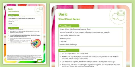 Basic Cloud Dough Recipe Twinkl