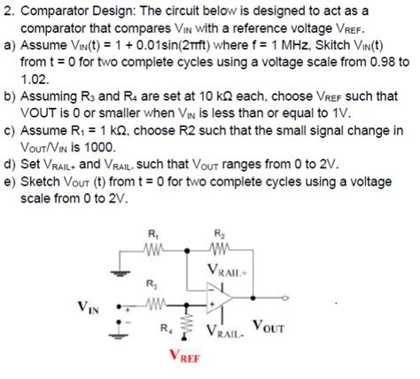 Solved 2 Comparator Design The Circuit Below Is Designed Chegg Com