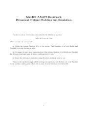 ModelingHomework Pdf XX XX Homework Dynamical Systems Modeling And Simulation