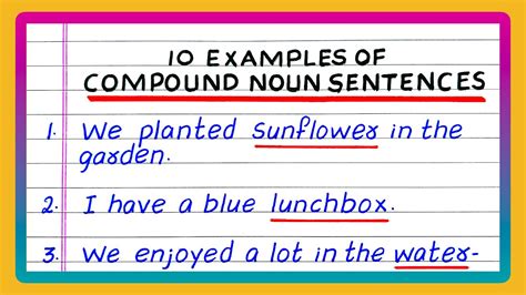 Examples Of Compound Noun Sentences 10 Compound Noun Sentences