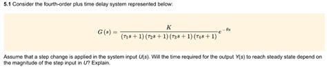 Solved 51 Consider The Fourth Order Plus Time Delay System