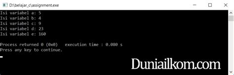 Jenis Jenis Operator Assignment Bahasa C Duniailkom