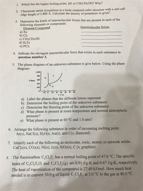 Solved 1 Which Has The Higher Boiling Point Hf Or