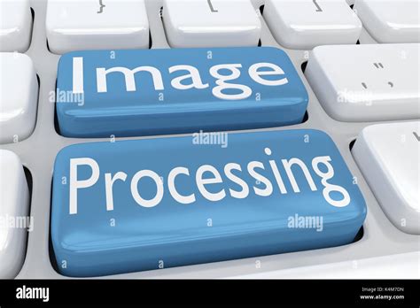 3d Illustration Of Computer Keyboard With The Script Image Processing On Two Adjacent Pale