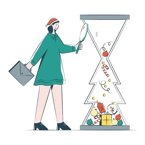 Premium Vector Businesswoman Analyzes Christmas Data