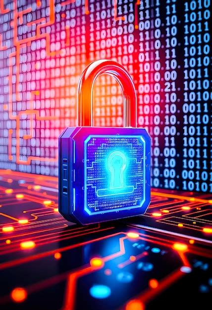 Digital Padlock Representing Cybersecurity And Data Protection Premium Ai Generated Image
