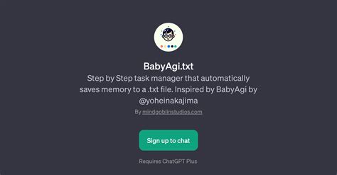 BabyAgi Txt AI Tool For Task Management