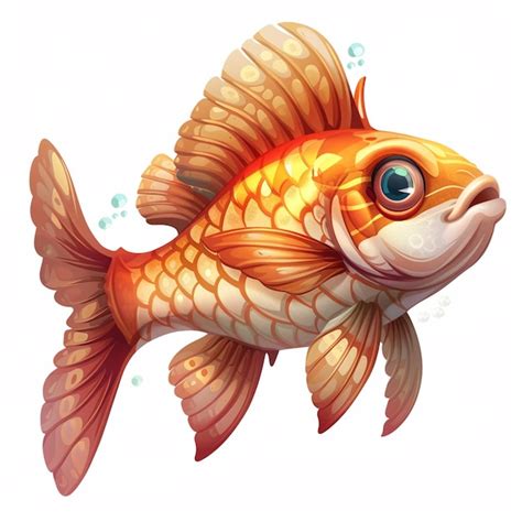 Premium Photo A Cute Fish With White Background