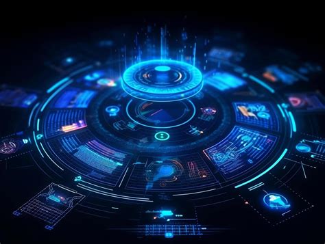 Futuristic Technology Concept Circular Hud Element Virtual Reality Of Big Data Cyber System