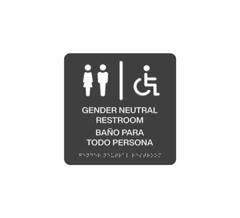 Buy Bilingual Gender Neutral Restroom Braille Sign And Get 20 Off Best