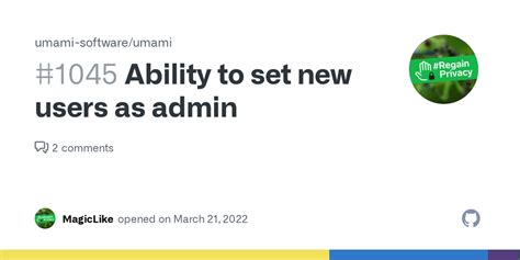 Ability To Set New Users As Admin · Issue 1045 · Umami Softwareumami