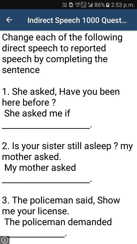 ดาวน์โหลด Direct Indirect Speech Exercises Apk สำหรับ Android