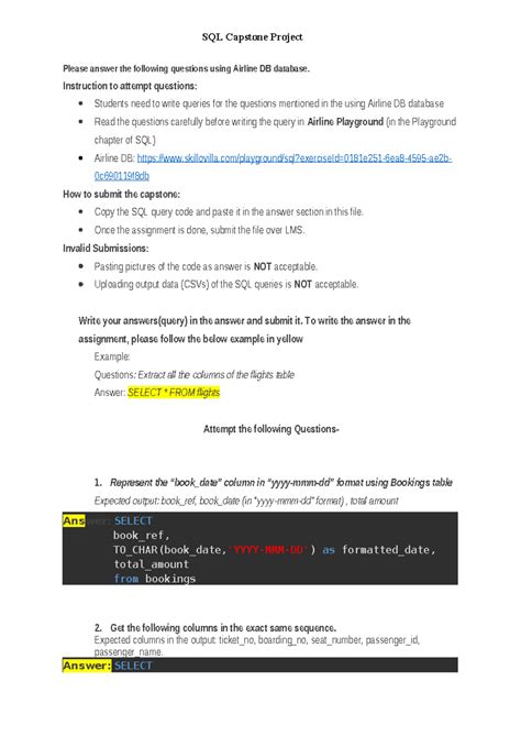 Sql Capstone Project Please Answer The Following Questions Using Airline Db Database
