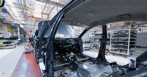 자동차의 내부 구조 현대 자동차 생산 라인 자동화 된 생산 설비 새로운 현대 자동차의 조립을 위해 쇼핑하십시오 공장의 조립 라인에서 자동차 조립 방법 사진