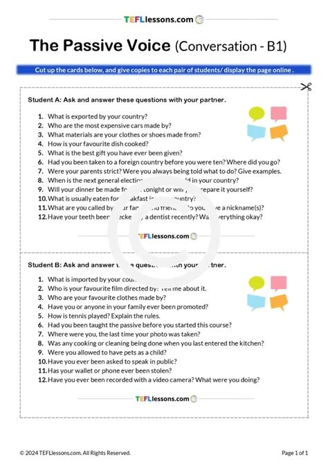 Passive Voice Esl Activities Games Worksheets