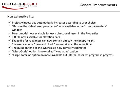 New Features Presentation Meteodyn Wt 48 Software Wind Energy Ppt