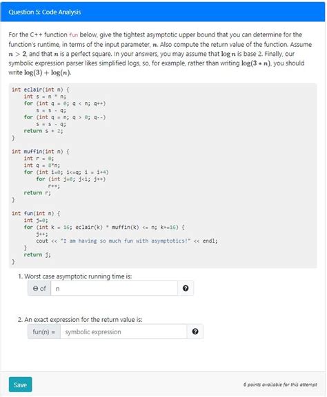 Solved Question Code Analysis For The C Function Fun Chegg