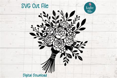 Bridal Wedding Bouquet Svg Cut File Graphic By Kaybeesvgs · Creative