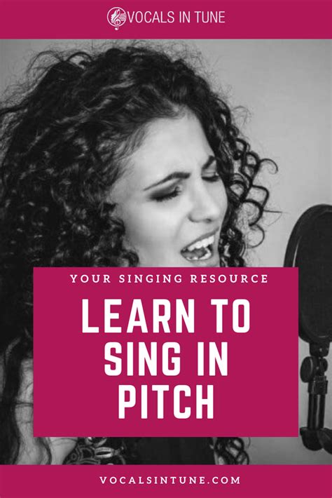 A Woman Singing Into A Microphone With The Words Learn To Sing In Pitch