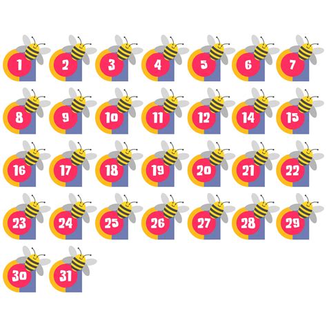 Calendar Numbers 1 31 10 Free Pdf Printables Printablee