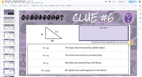 Pythagorean Theorem Activity Whodunnit Geometry Printable And Digital Game