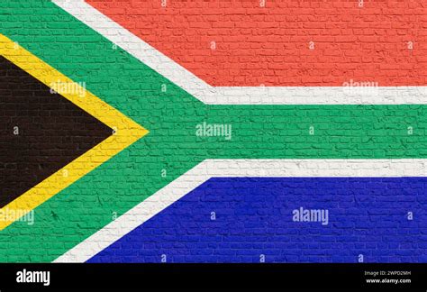Record Date Not Stated South Africa Flag Colors Painted On A Brick Wall