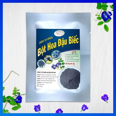 Bột Hoa Đậu Biếc Khô 20g Hàng Loại 1 Bột Tạo Màu Thực Phẩm Tự Nhiên Dùng Nấu Xôi Làm Bánh Pha