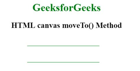 HTML Canvas MoveTo Method GeeksforGeeks