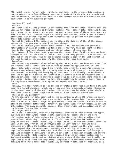 Etl Pdf Computing Information Technology