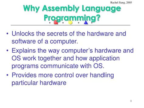 Ppt Why Assembly Language Programming Powerpoint Presentation Free