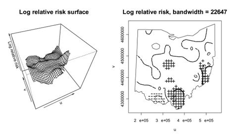 Log Relative Risk Surface Using Kernel Density Functions With Kernel