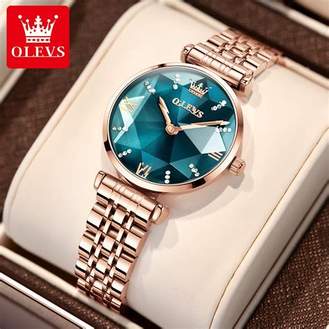 Olevs Jam Tangan Perempuan Murah Original Rose Gold Steel Casual Watch Women Business Waterproof