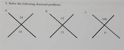 Solved 5 Solve The Following Diamond Problems