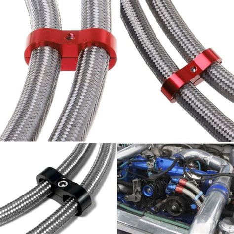 （xps）1pcs universal an4 an6 an8 an10 an12 billet oil fuel water hose tube seprator divider clamp