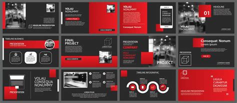 Presentation And Slide Layout Template Red Vector Image