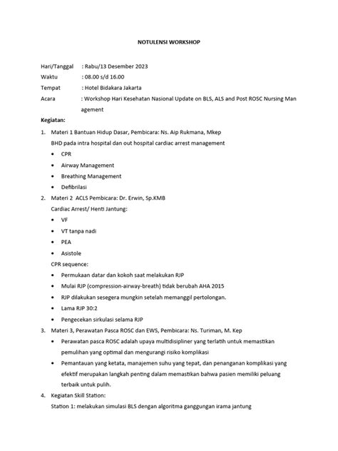Notulensi Evlyn Pdf Sains And Matematika Kesehatan Holistik