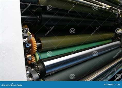 Ink Rollers On Offset Printing Machine Stock Photo Image Of Prepress Offset 4535302