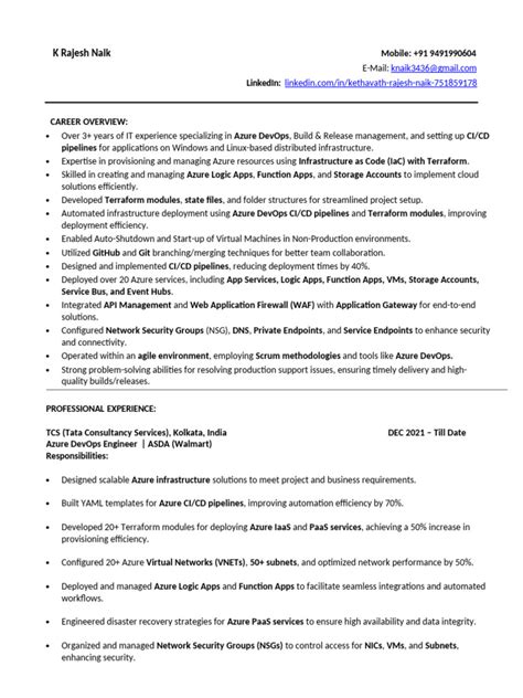 Rajesh Resume Pdf Microsoft Azure Cloud Computing