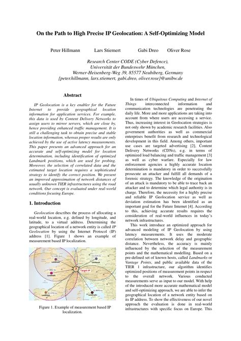 Pdf On The Path To High Precise Ip Geolocation A Self Optimizing Model