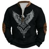 Aihuaihua Vikings Sweatshirt For Men Quarter Zip Long Sleeve Pullover