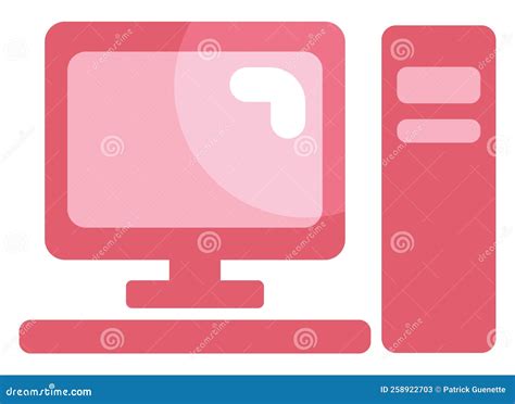 Red Pc Icon Stock Vector Illustration Of Website Monitor 258922703