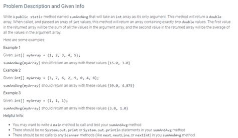 Solved Problem Description And Given Info Write A Public