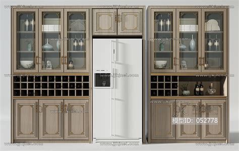 H26 0712新中式玻璃门酒柜冰箱 【集简空间】3d模型su模型贴图草图模型「免费下载每日更新」