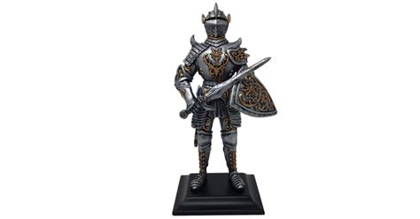 Statueta Cavaler Medieval Cu Scut Si Sabie 22 5 Cm Okazii Ro