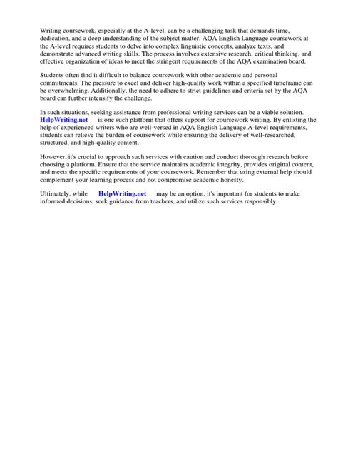 Aqa English Language Coursework A Level Pdf Gce Advanced Level